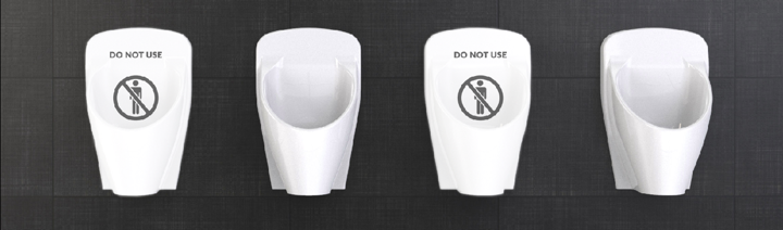 Urinal Cover - Out-of-Order - Social Distancing Urinal Wrap